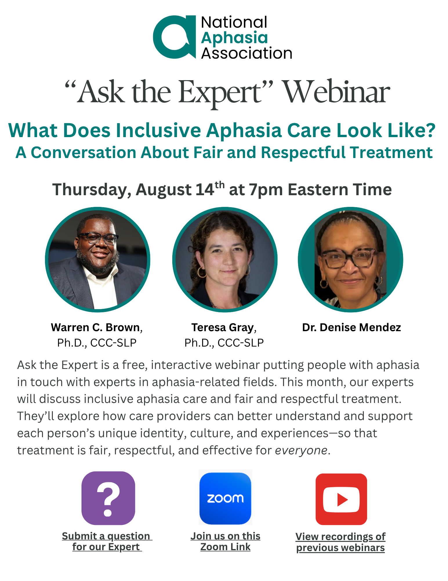 Ask the Expert – What Does Inclusive Aphasia Care Look Like? - National ...
