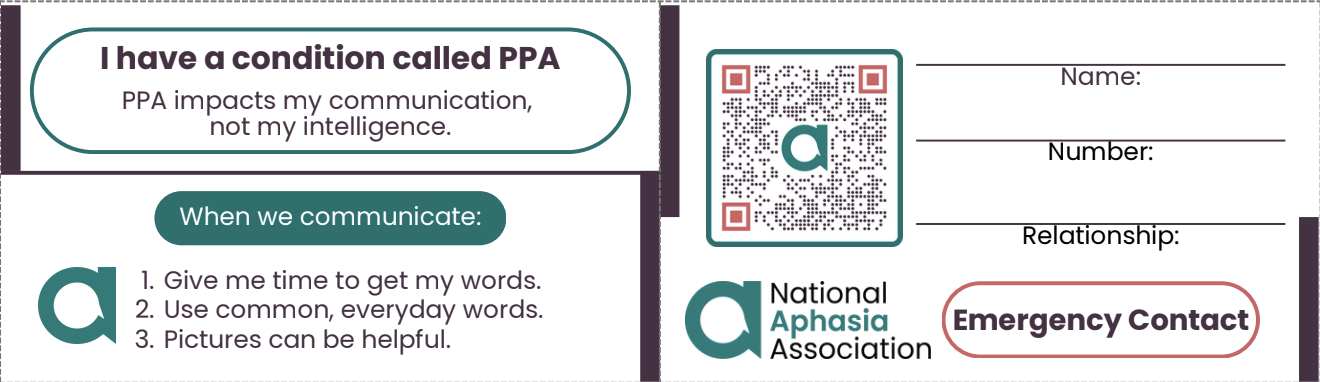 Aphasia ID Card and Other Identification - National Aphasia Association